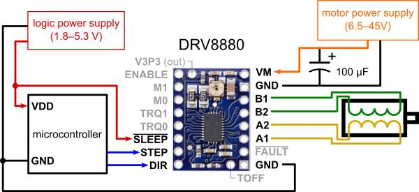 DRV8880 Stepper Motor Driver Carrier – Zambeca 🤖 Robótica Educativa