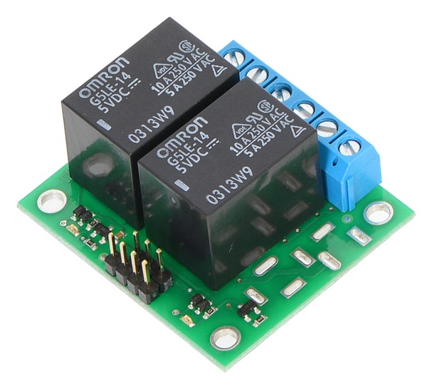 Pololu Basic 2-Channel SPDT Relay Carrier with 5VDC Relays (Assembled ...